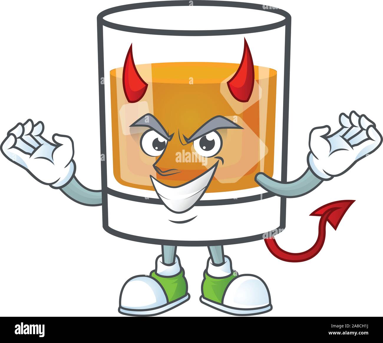 Whiskey with character devil on white background Stock Vector Image ...