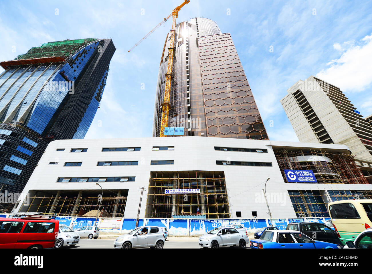 modern skyscrapers under construction in Addis Ababa, Ethiopia Stock ...