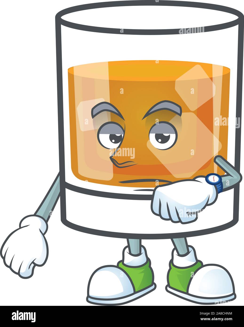Beverage cold whiskey cartoon character isolated waiting Stock Vector ...