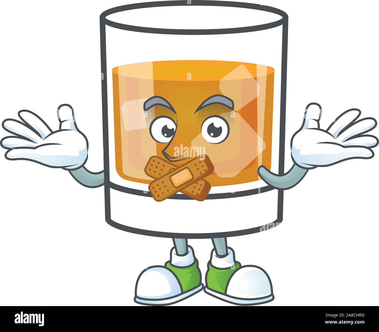Beverage cold whiskey cartoon character isolated silent Stock Vector ...