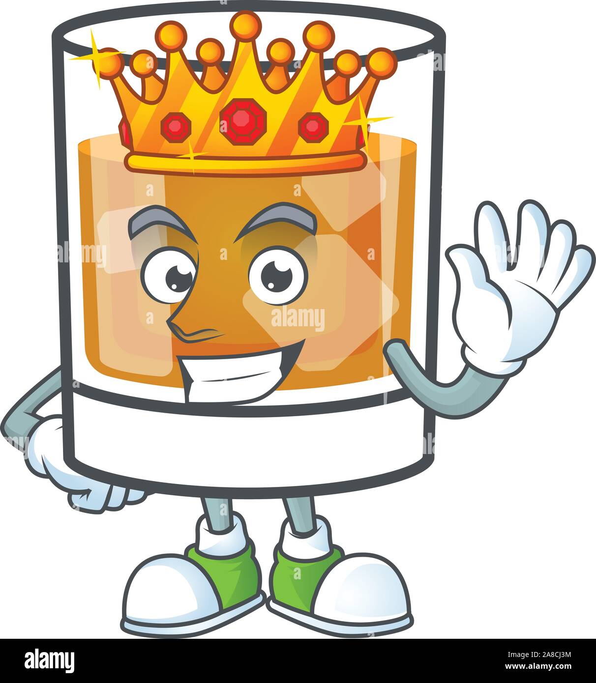 Beverage cold whiskey cartoon character isolated king Stock Vector ...