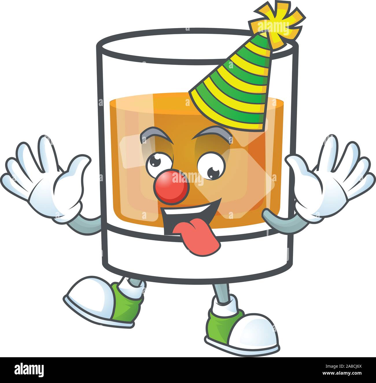 Beverage cold whiskey cartoon character isolated clown Stock Vector ...