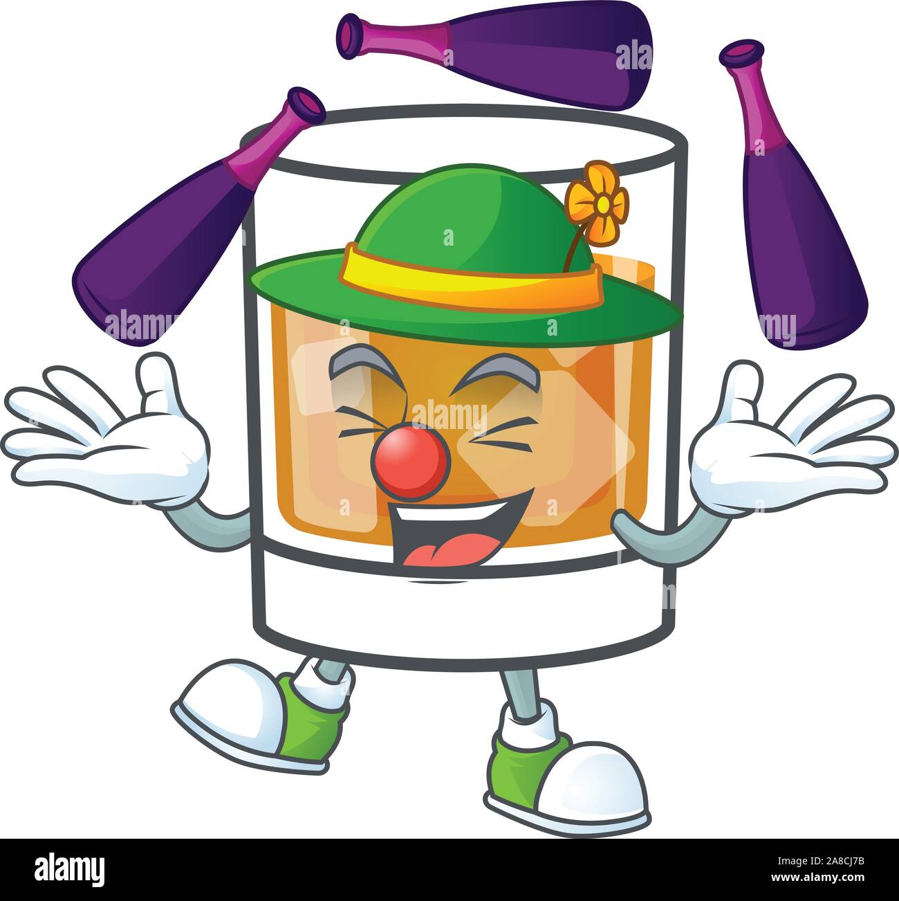 Beverage cold whiskey cartoon character isolated juggling Stock Vector ...
