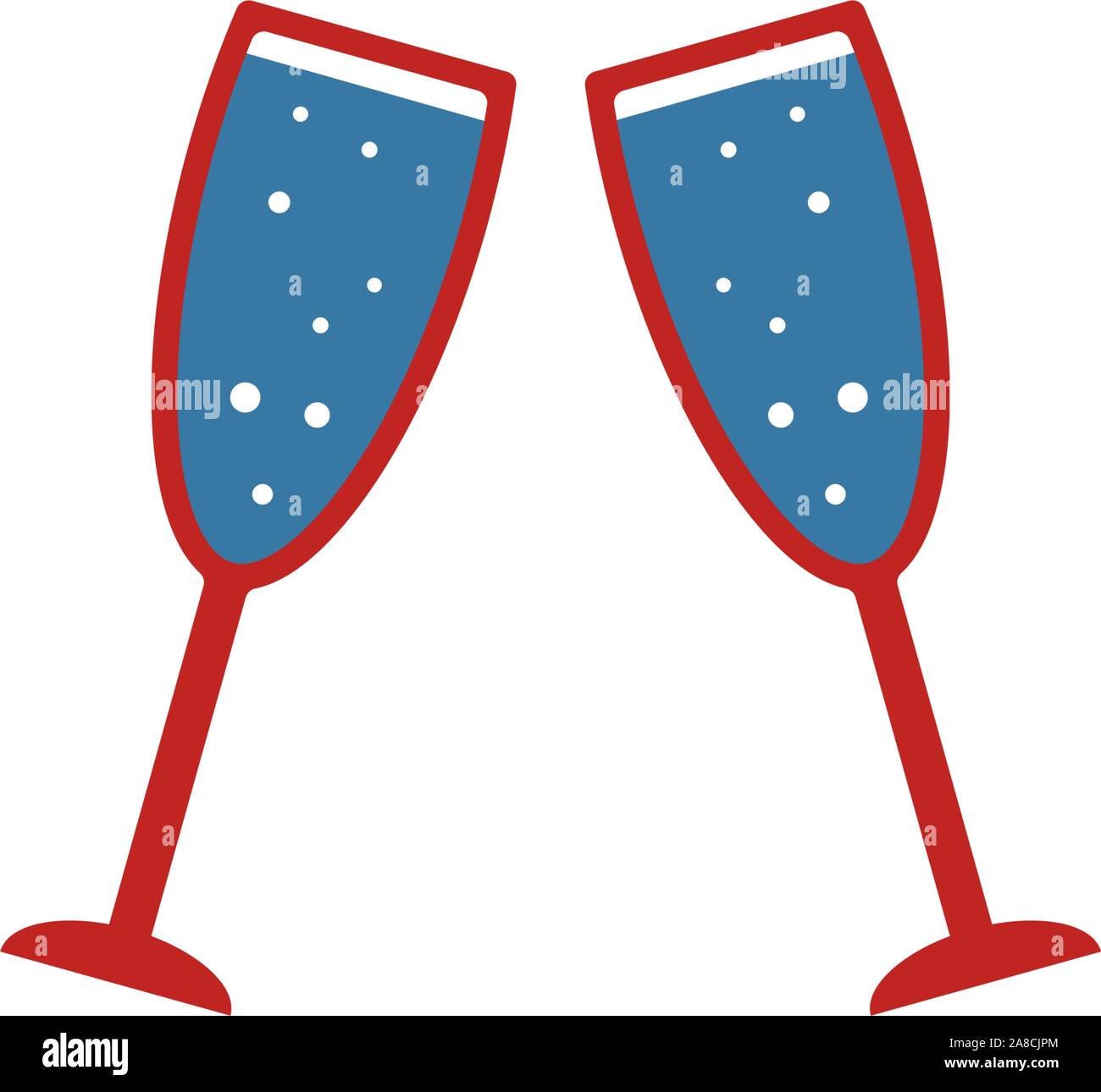 Glasses Of Champagne icon. Flat creative element from bar and ...