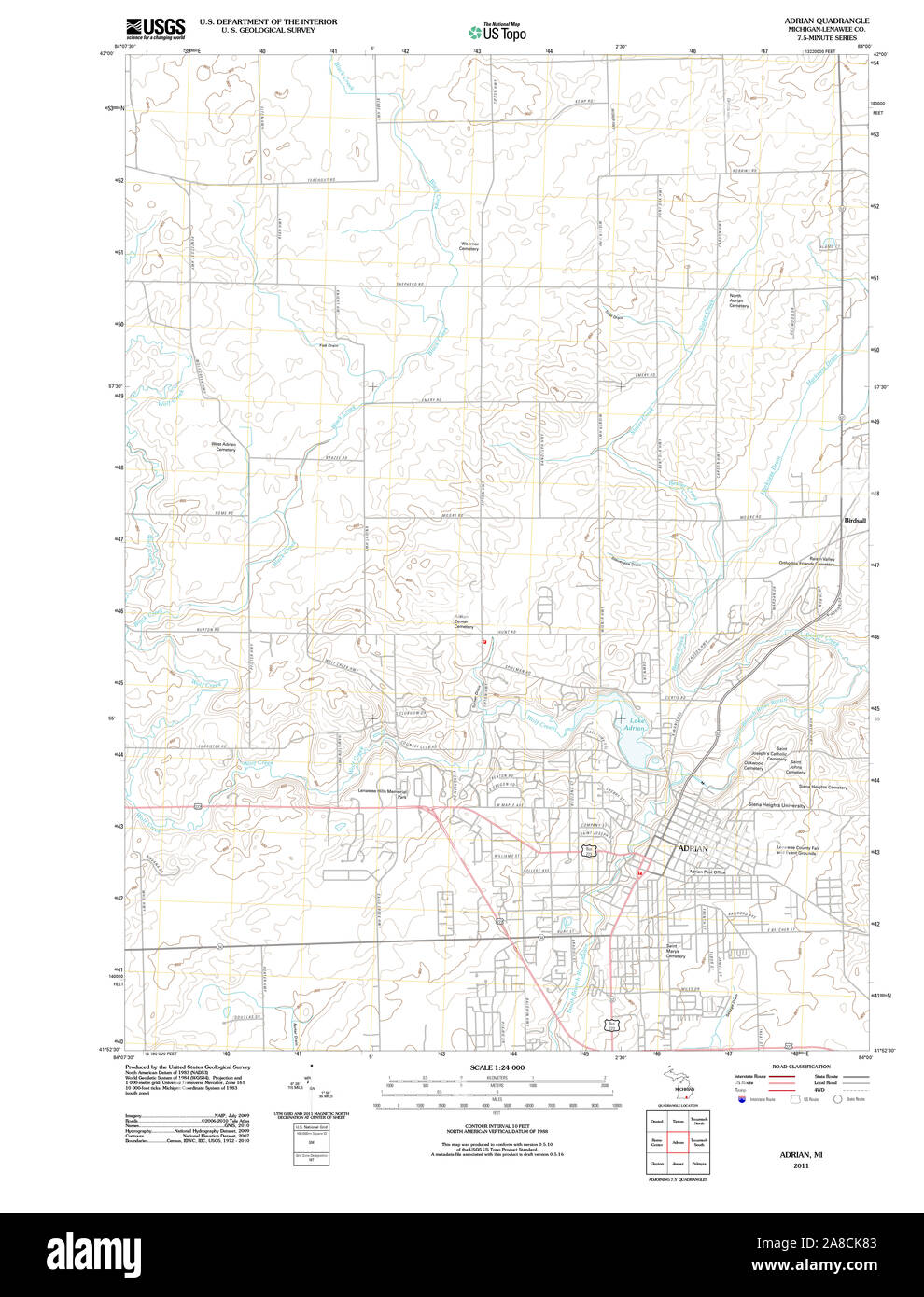 Map of adrian michigan Cut Out Stock Images & Pictures - Alamy