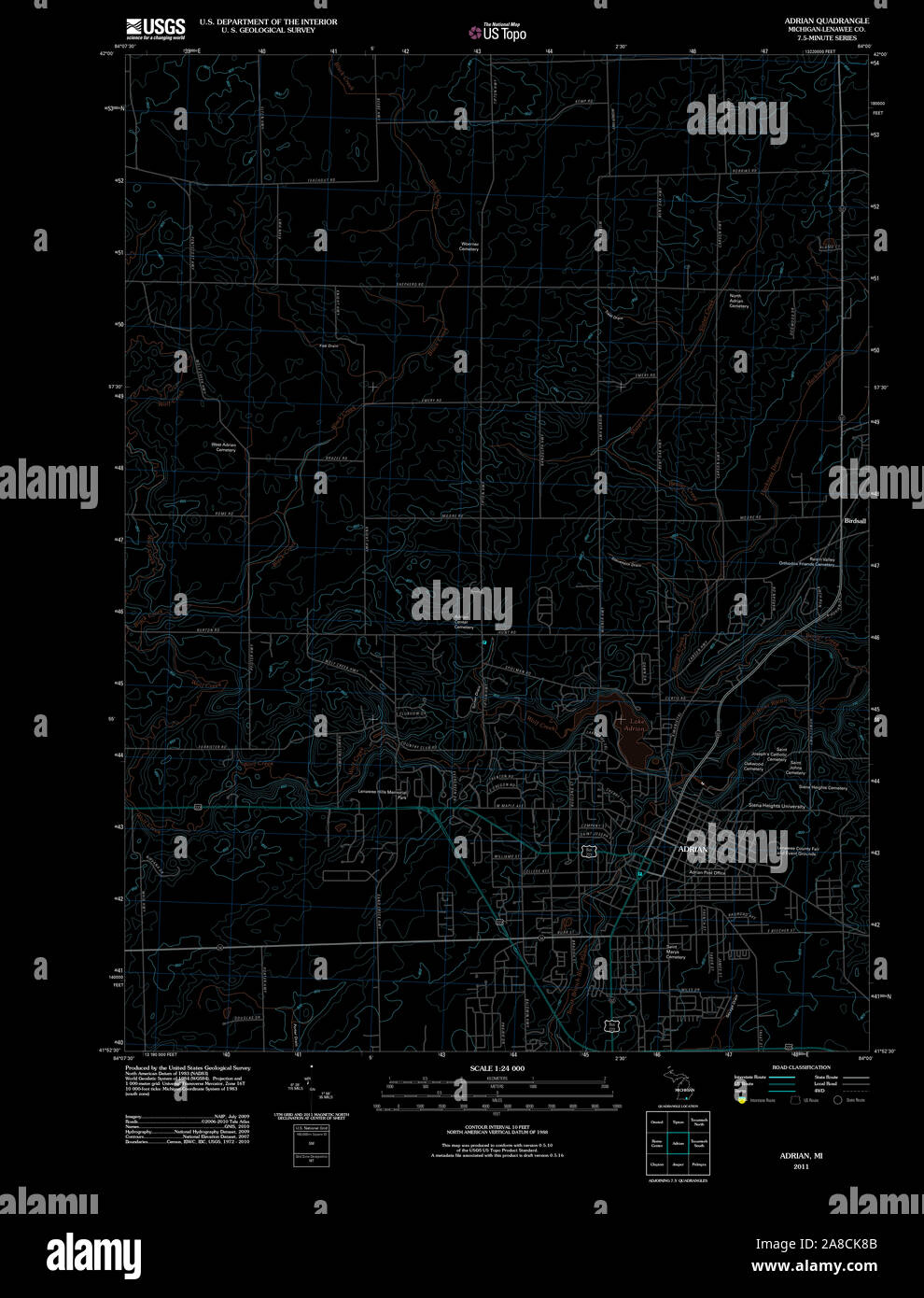 Map of adrian michigan hi-res stock photography and images - Alamy