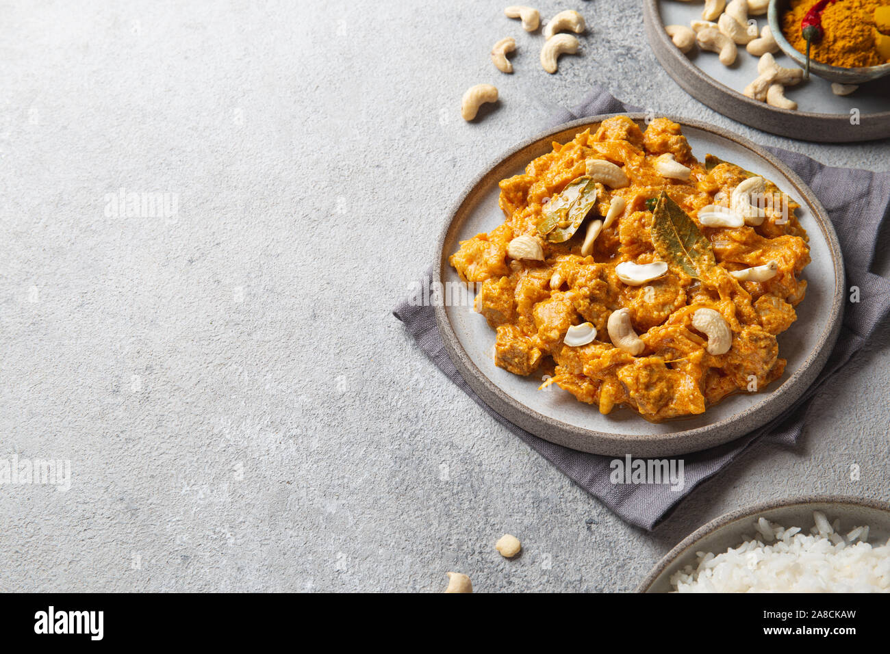 Tradishional Indian Food Lamb Korma with Cashew Stock Photo - Alamy
