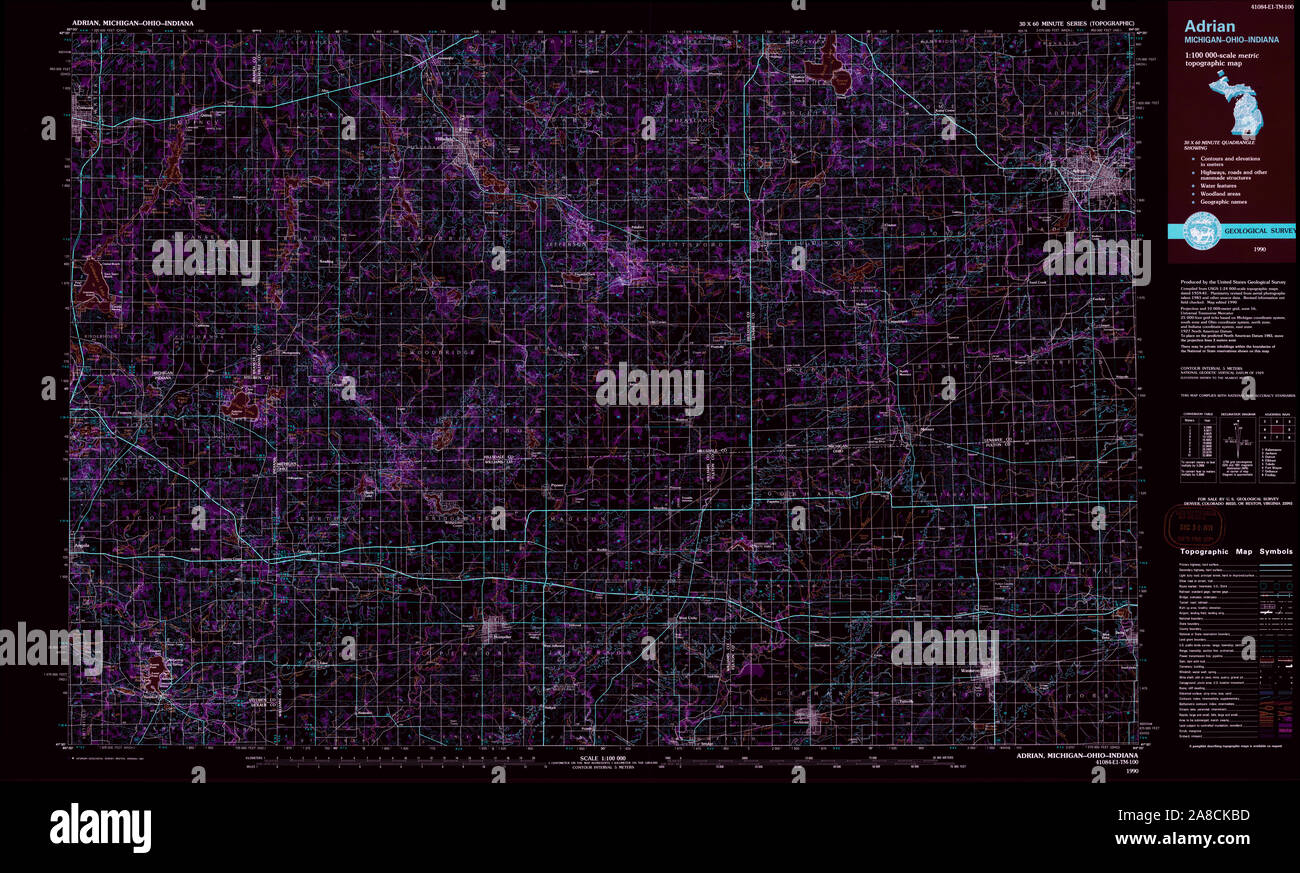 Adrian michigan map hi-res stock photography and images - Alamy