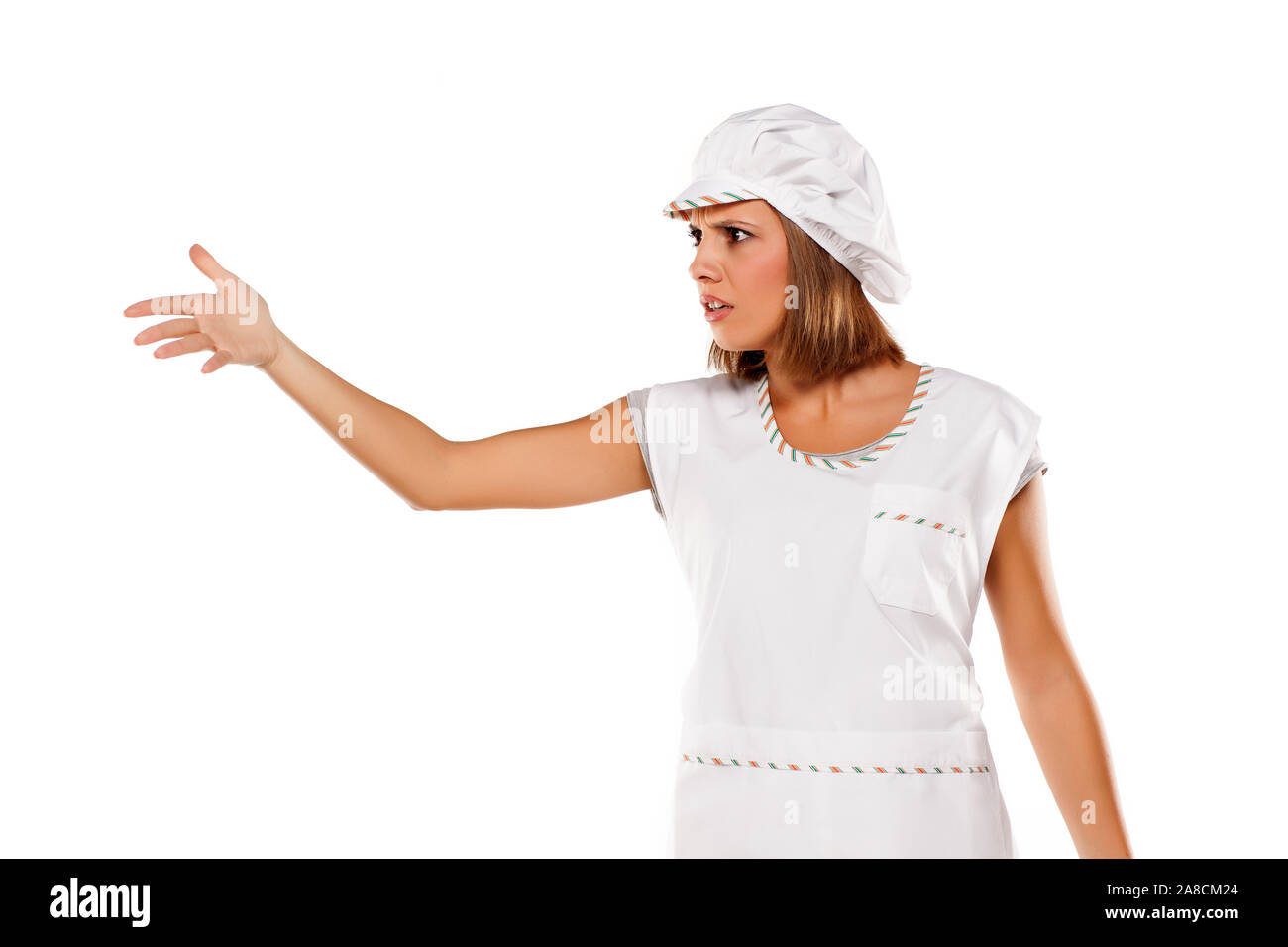 Angry female cook uniform Cut Out Stock Images & Pictures - Alamy
