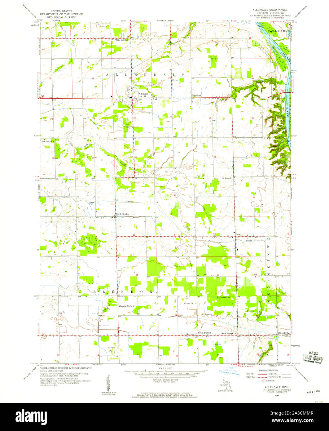 Allendale map hi-res stock photography and images - Alamy