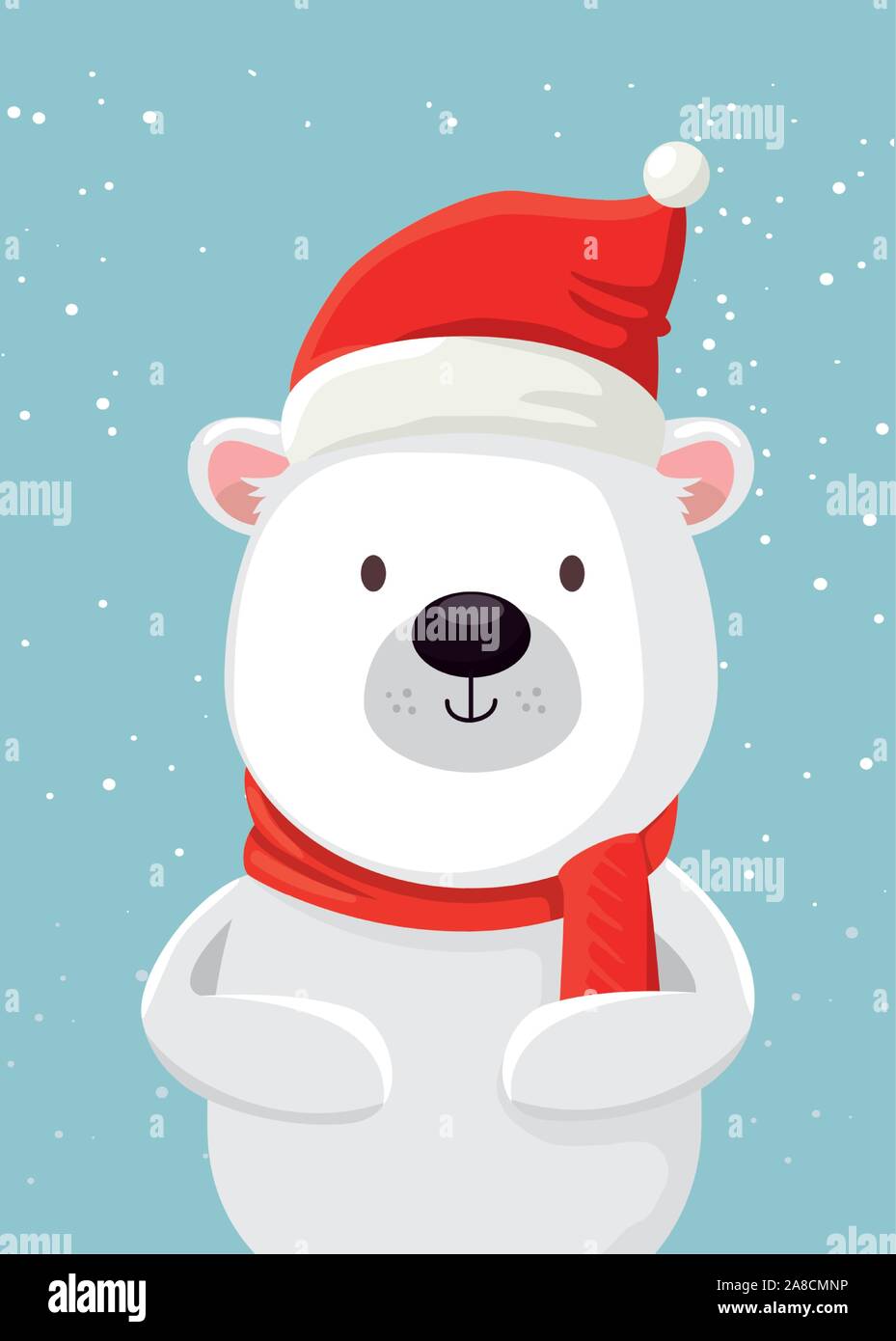 merry christmas cute bear character Stock Vector Image & Art - Alamy