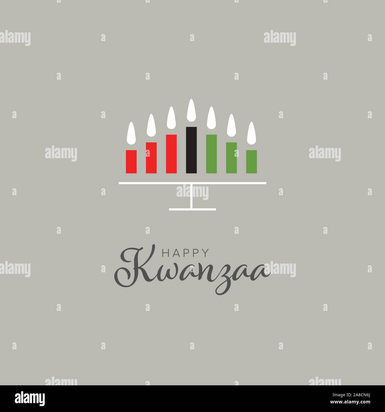 Happy kwanzaa card template with seven candles and place for your text ...