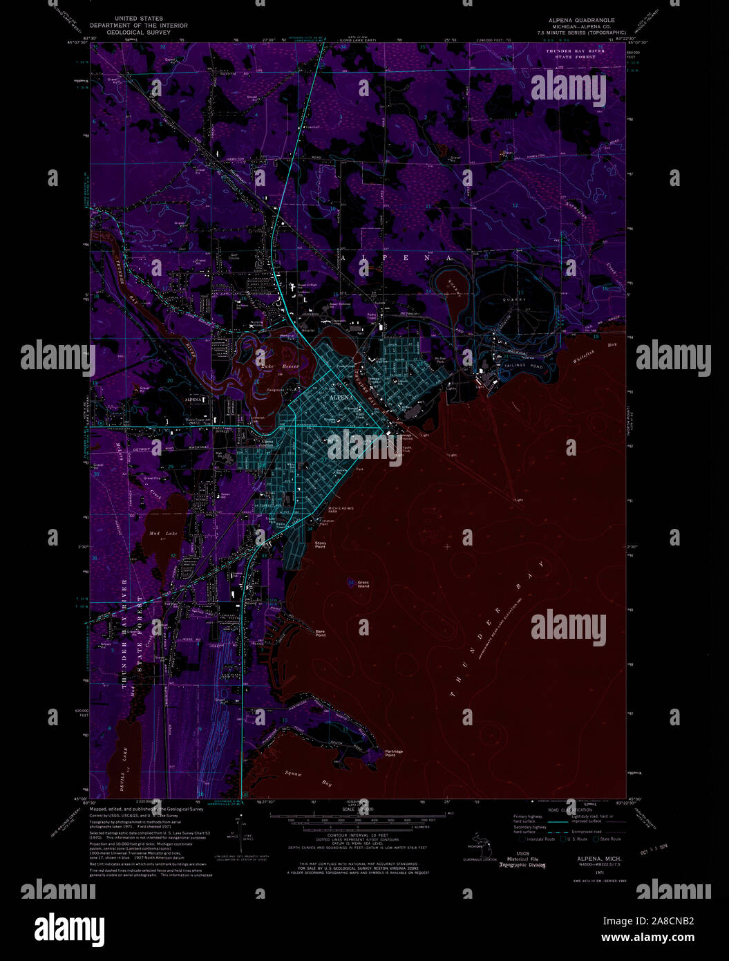 Map of alpena hi-res stock photography and images - Alamy