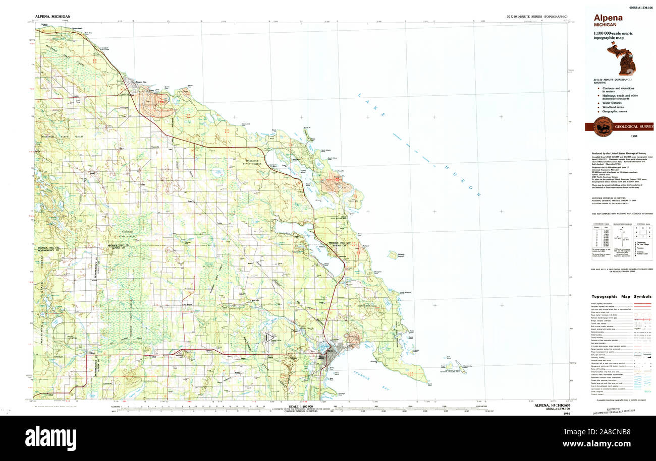 Map of alpena hi-res stock photography and images - Alamy