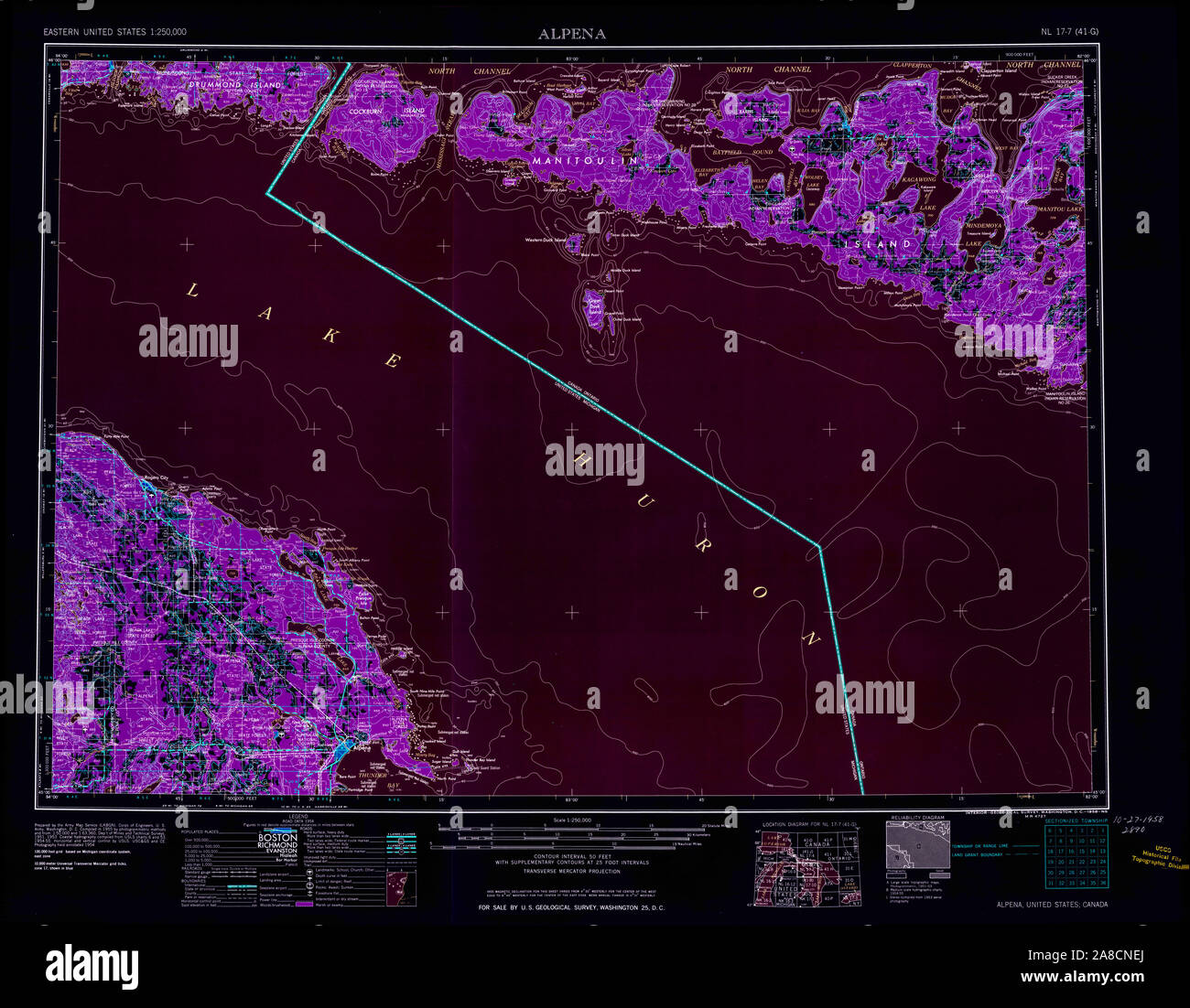 Map of alpena hi-res stock photography and images - Alamy