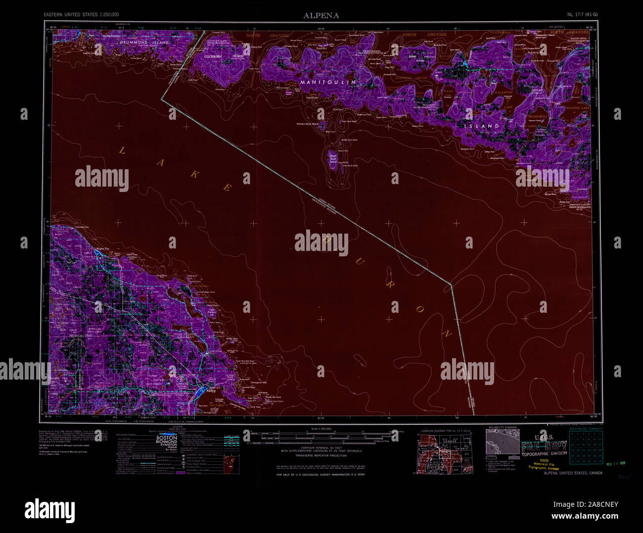 Map of alpena hi-res stock photography and images - Alamy