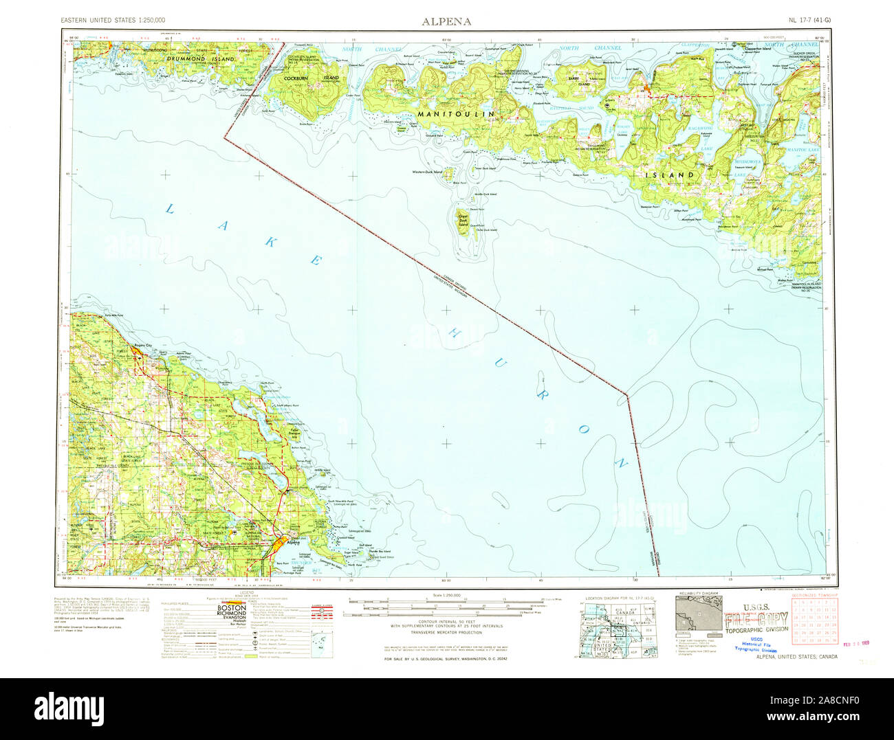 Map of alpena hi-res stock photography and images - Alamy