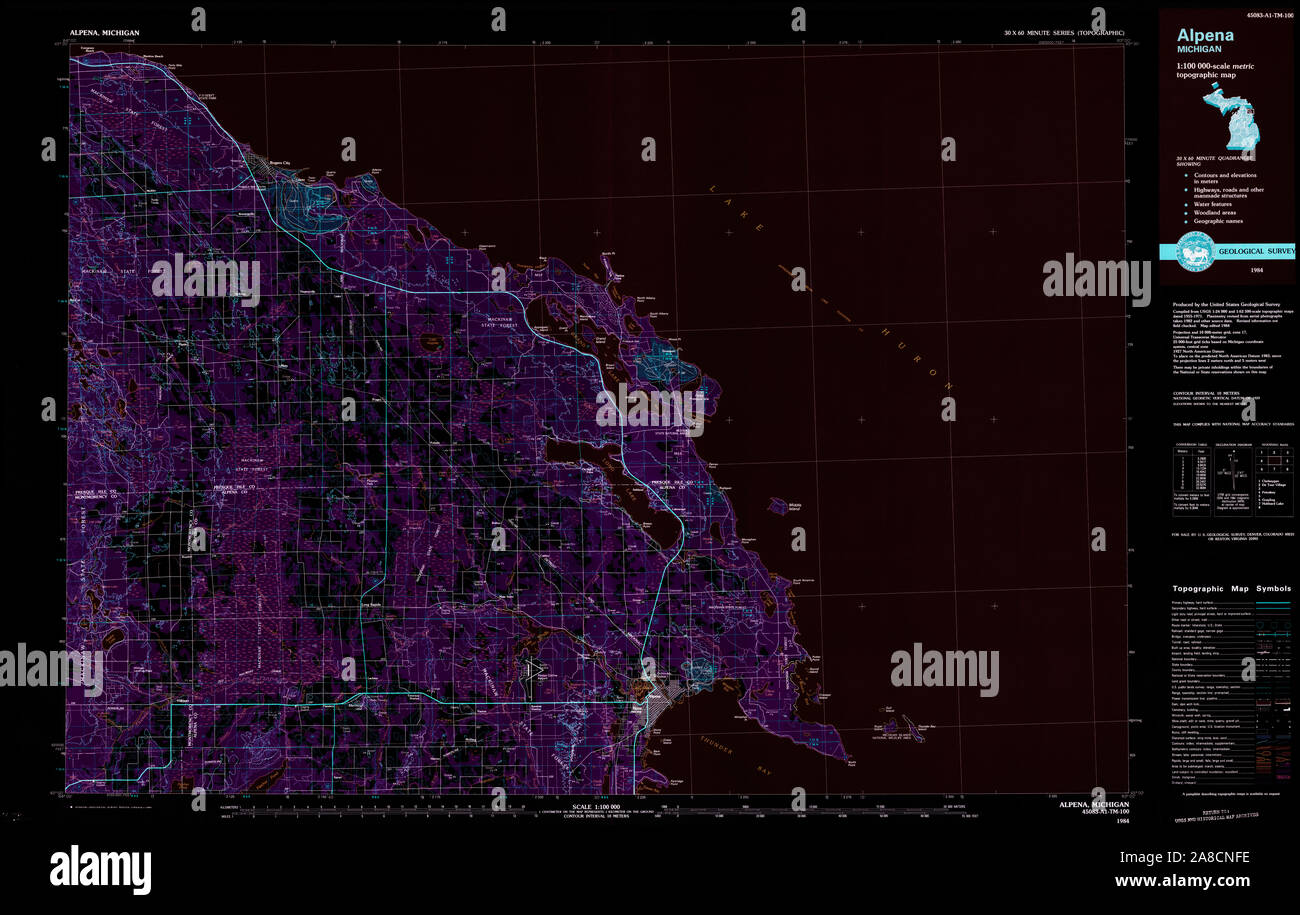 Map of alpena hi-res stock photography and images - Alamy