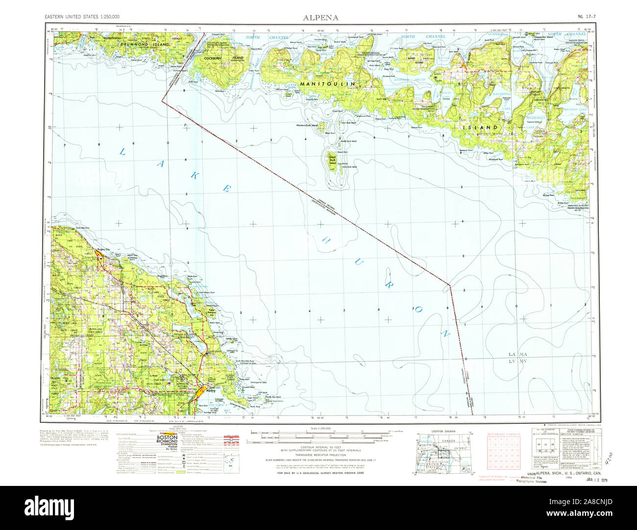 Map of alpena hi-res stock photography and images - Alamy