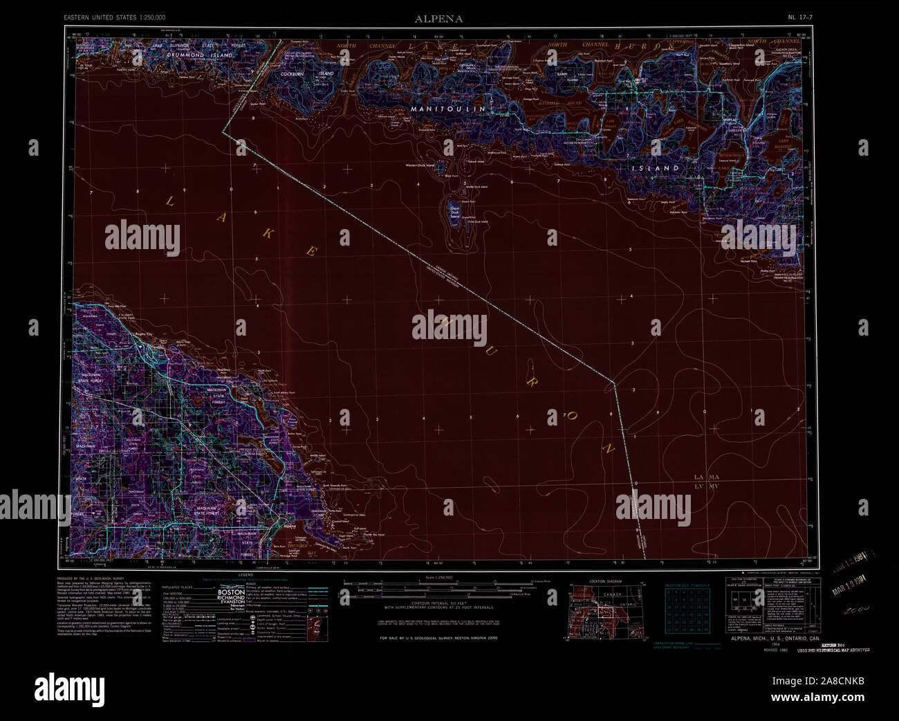 Map of alpena hi-res stock photography and images - Alamy