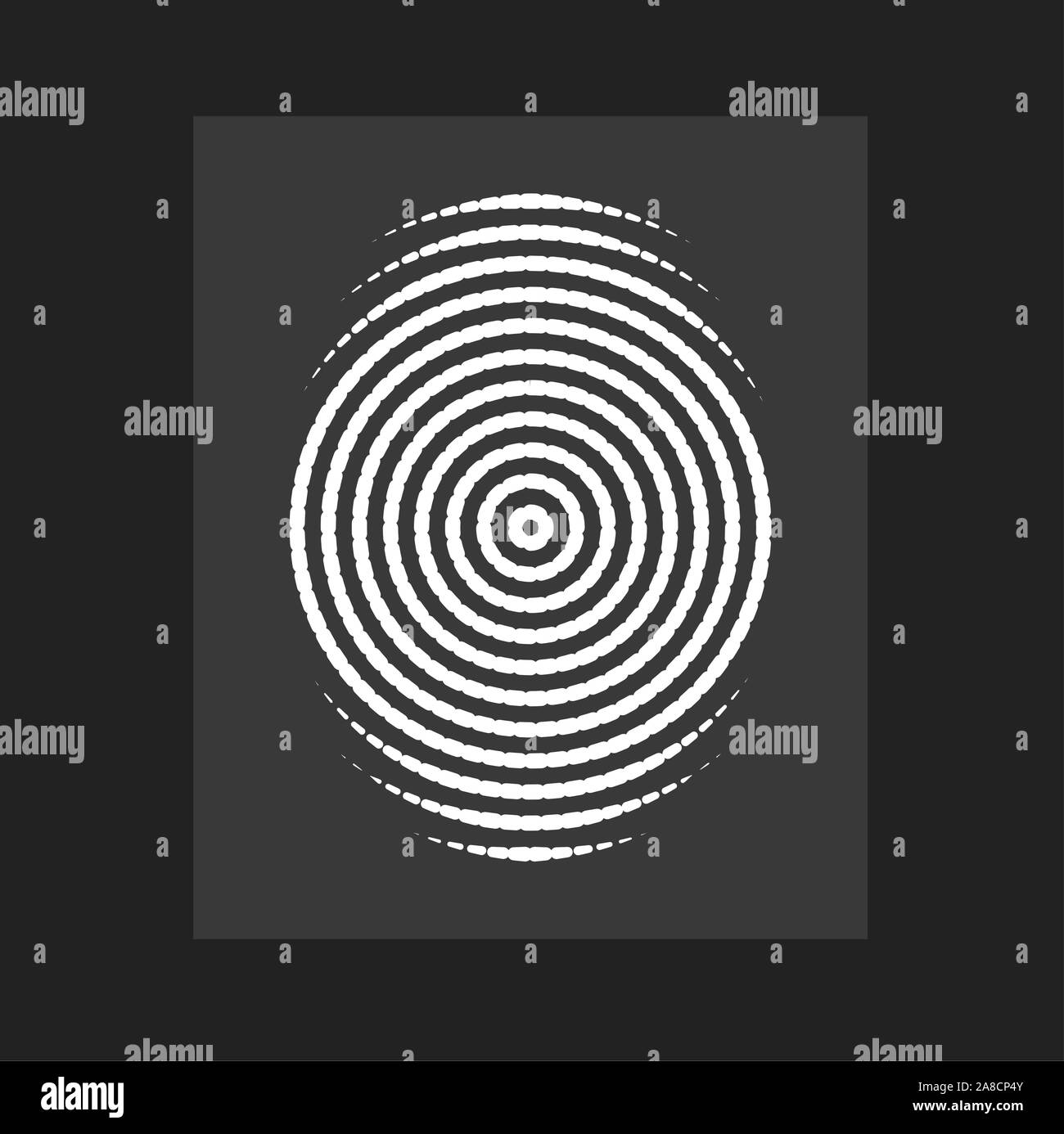 Fingerprint , modern vector. Flat circular lines form, centric circle ...