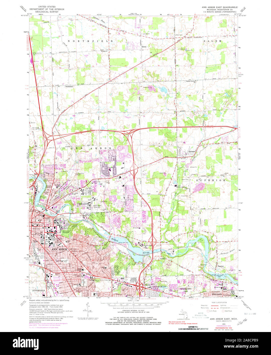 Map of ann arbor michigan hi-res stock photography and images - Alamy