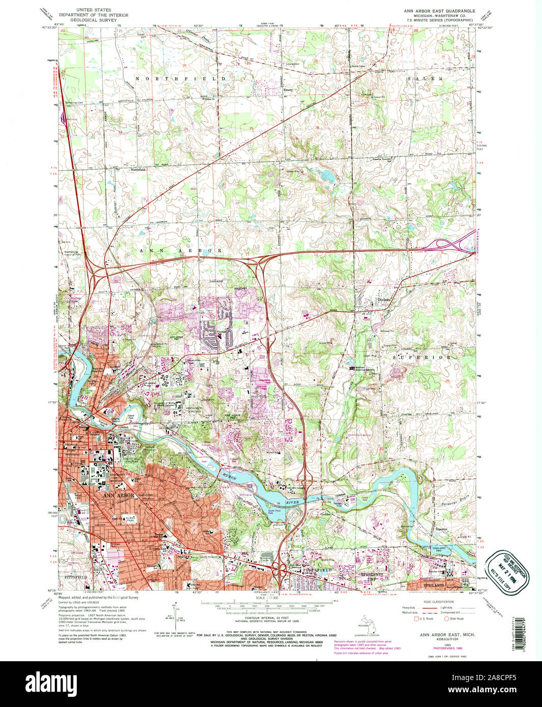 Map of ann arbor michigan hi-res stock photography and images - Alamy