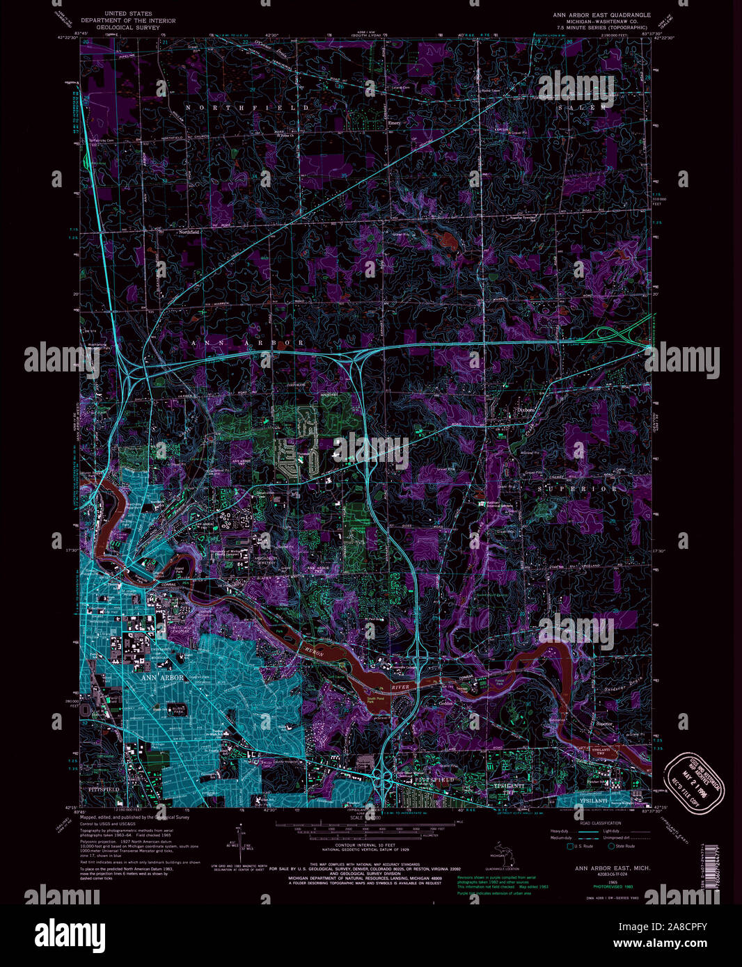 Map of ann arbor michigan hi-res stock photography and images - Alamy
