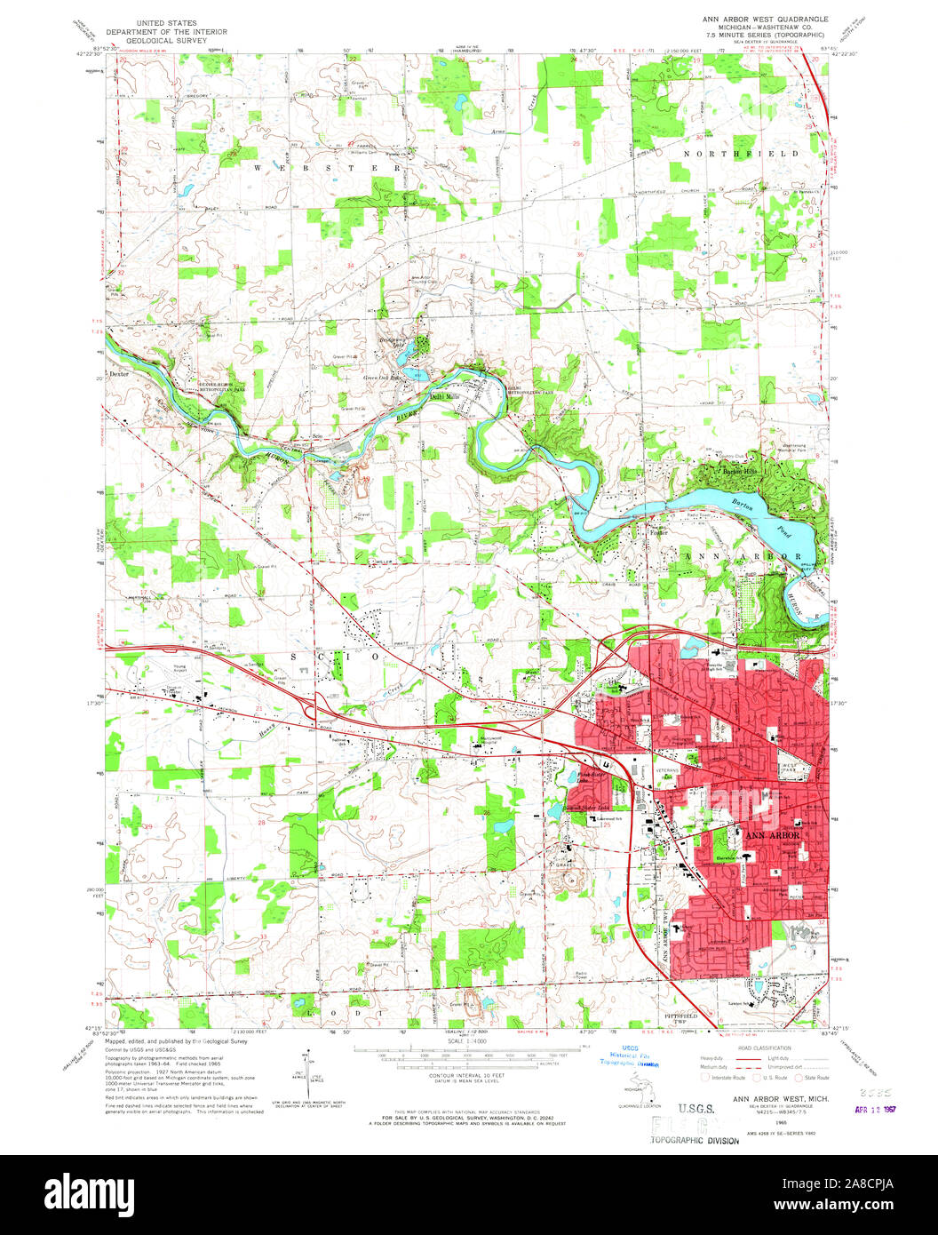 Map of ann arbor west michigan hi-res stock photography and images - Alamy