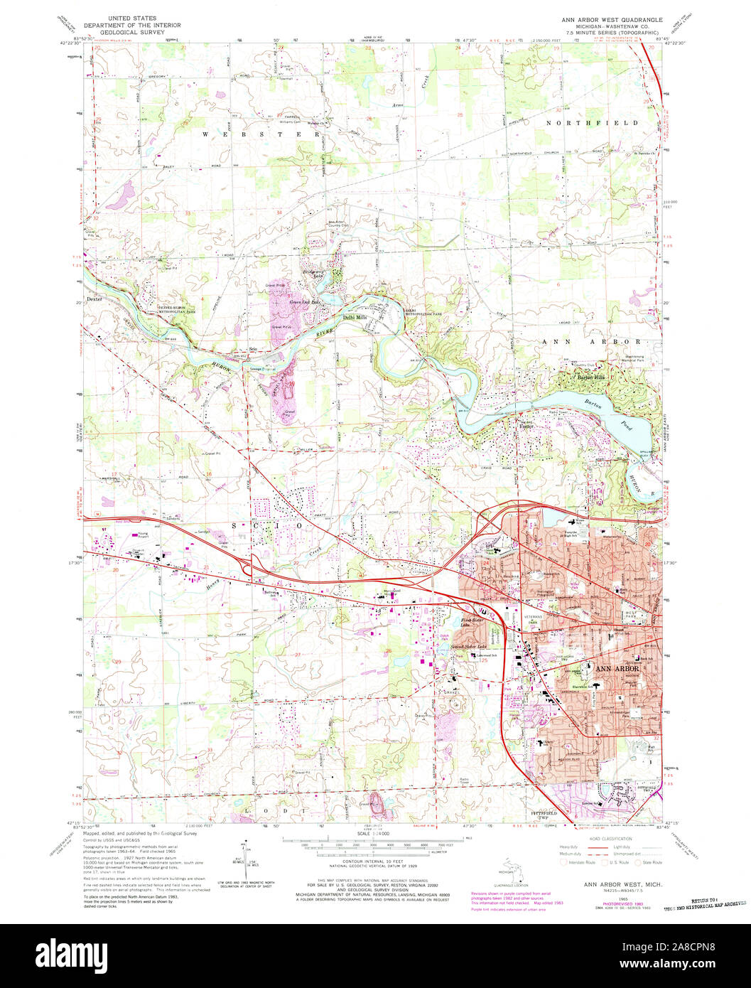 Map of ann arbor west michigan hi-res stock photography and images - Alamy