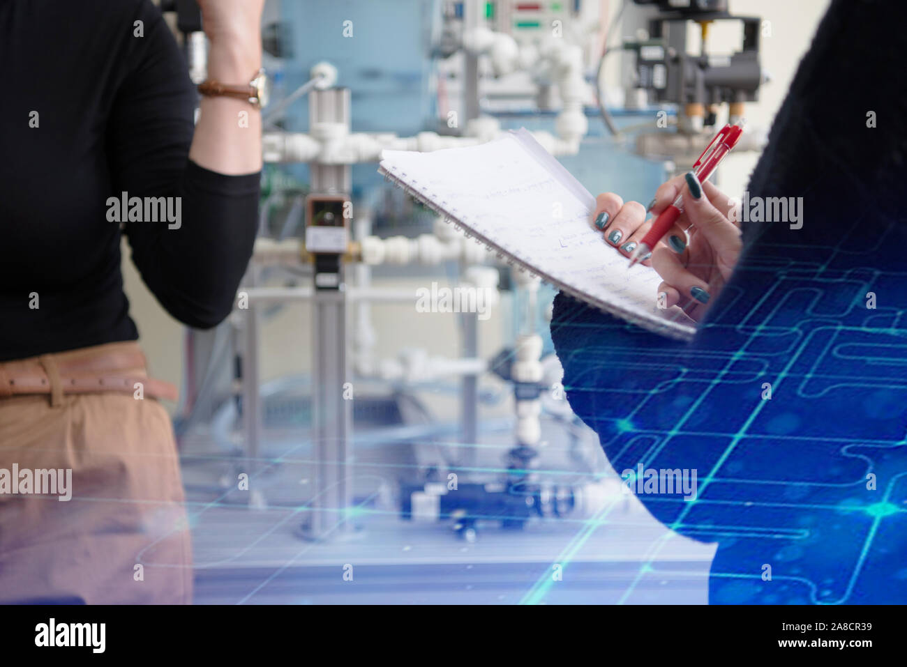 Group of young students in technical vocational training with young ...