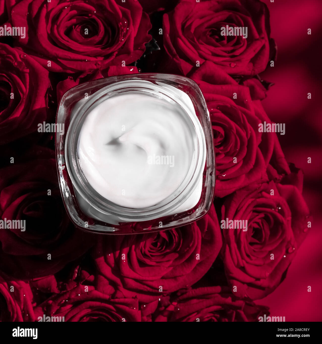 Luxe cosmetics, branding and anti-age concept - Face cream skin ...