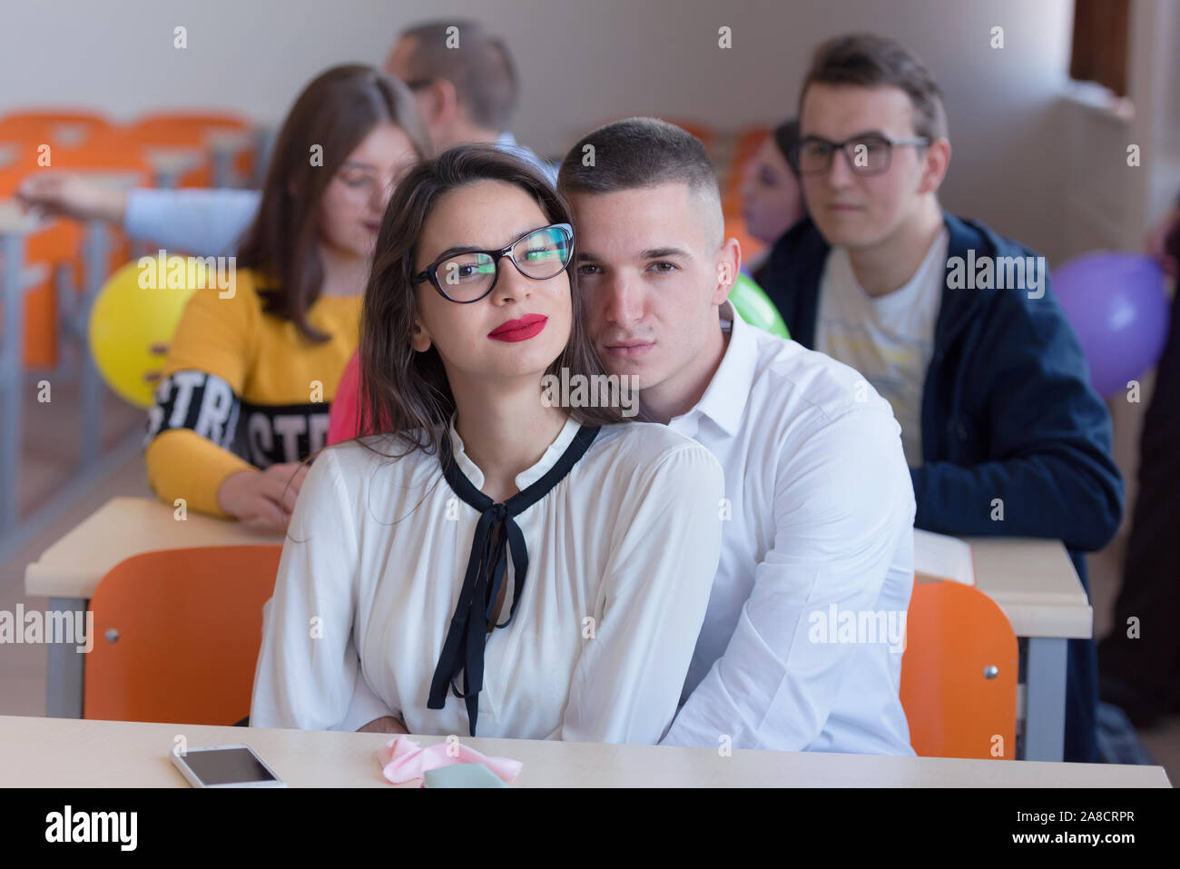 Campus life, students Love. Couple of students with a books. Education ...