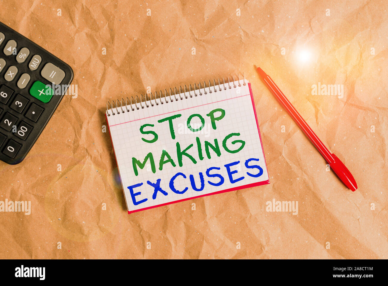 Word writing text Stop Making Excuses. Business photo showcasing Cease ...