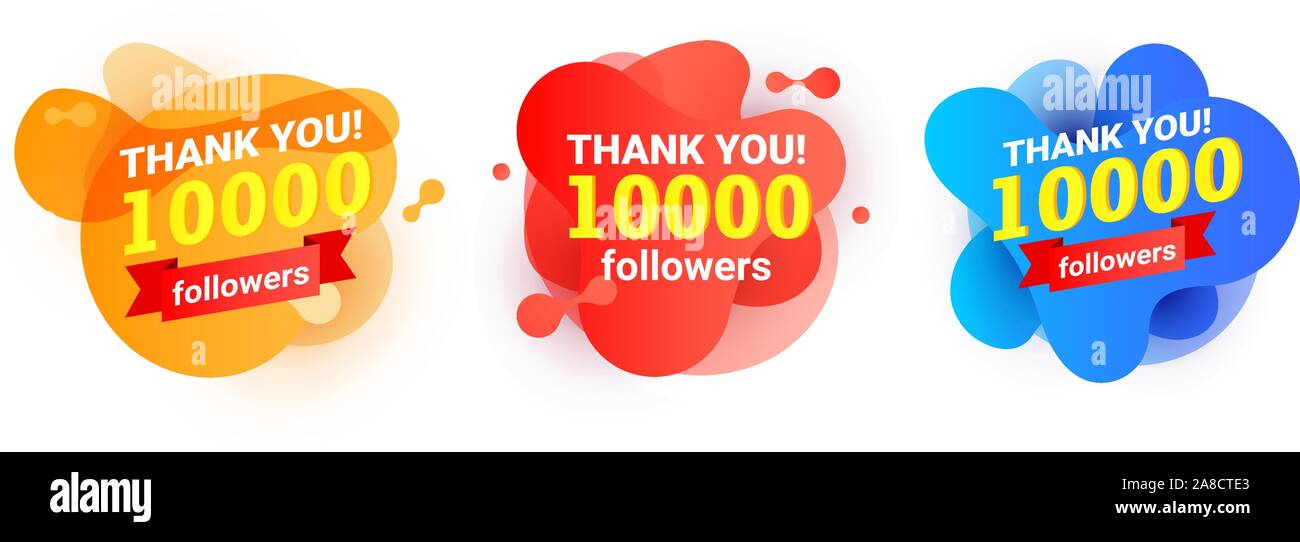 Editable follow us set of social media banners with liquid gradient ...