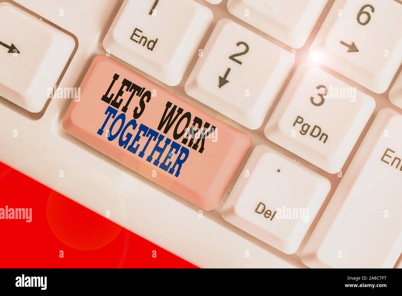 Word writing text Let S Work Together. Business photo showcasing Unite ...