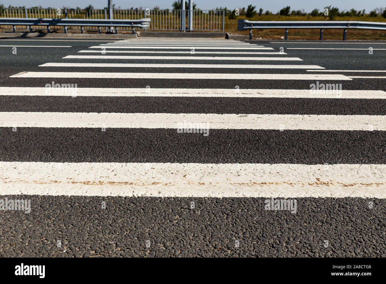 Pedestrian Crossing Road Marking White High Resolution Stock ...