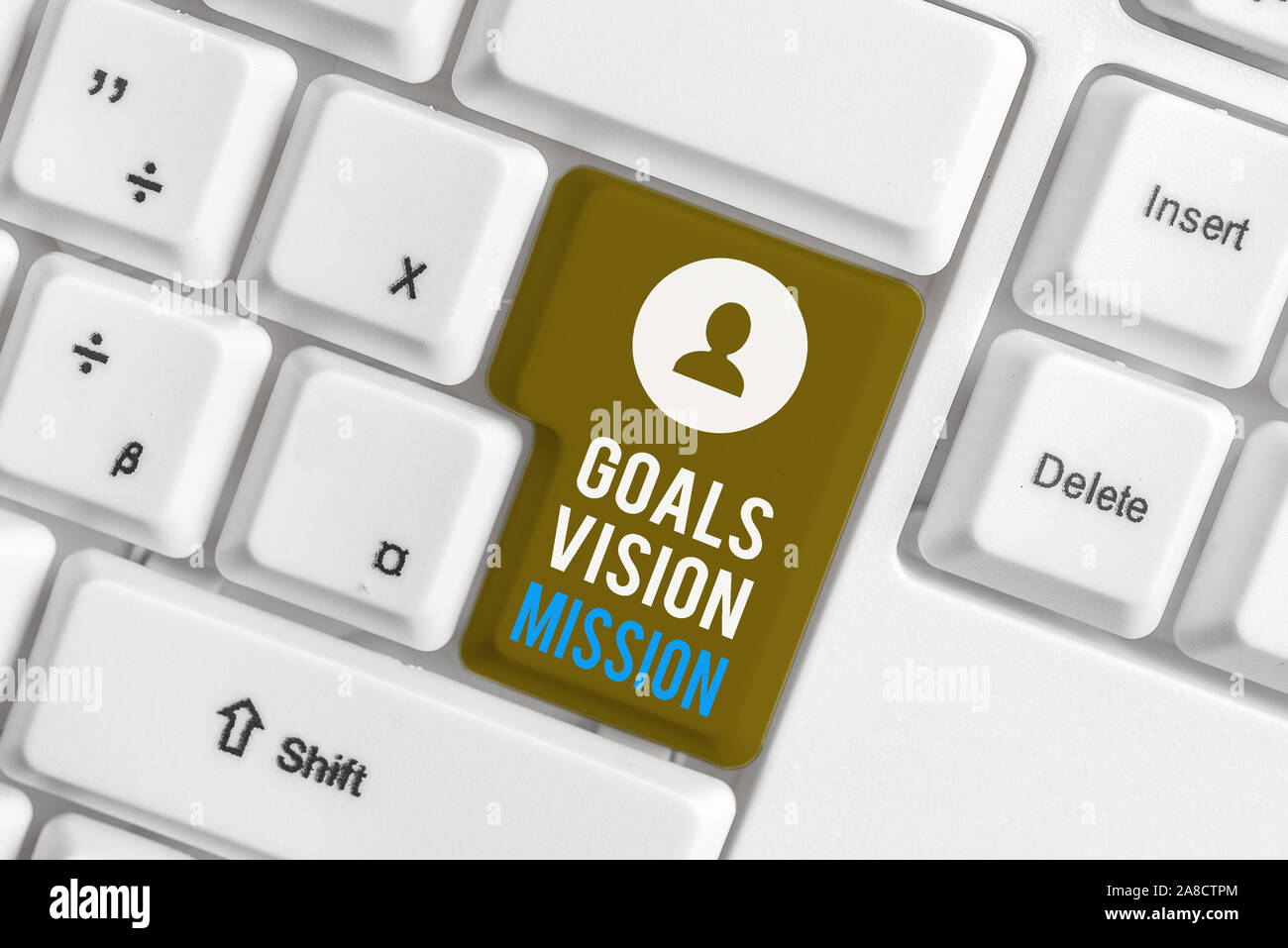 Writing note showing Goals Vision Mission. Business concept for ...