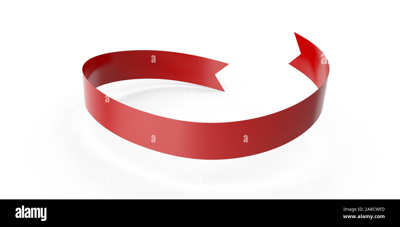 Realistic three dimensional ribbon banner against white background ...