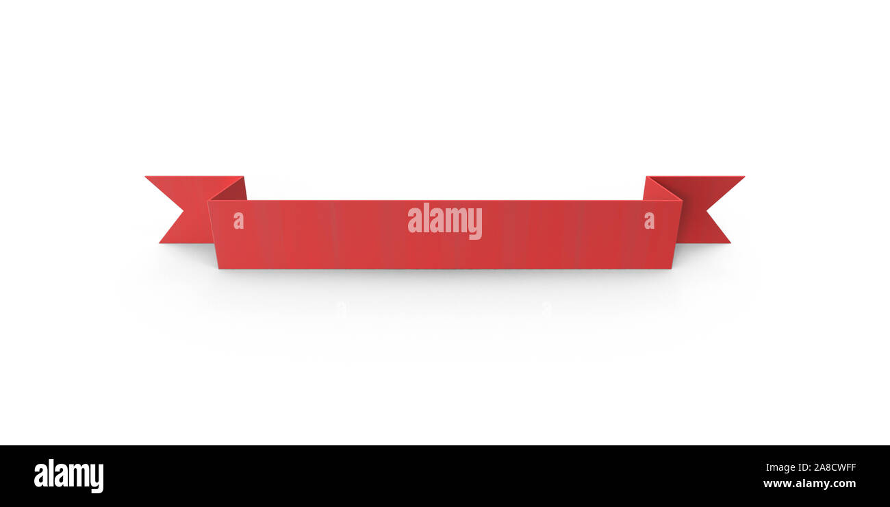 Realistic three dimensional ribbon banner against white background ...