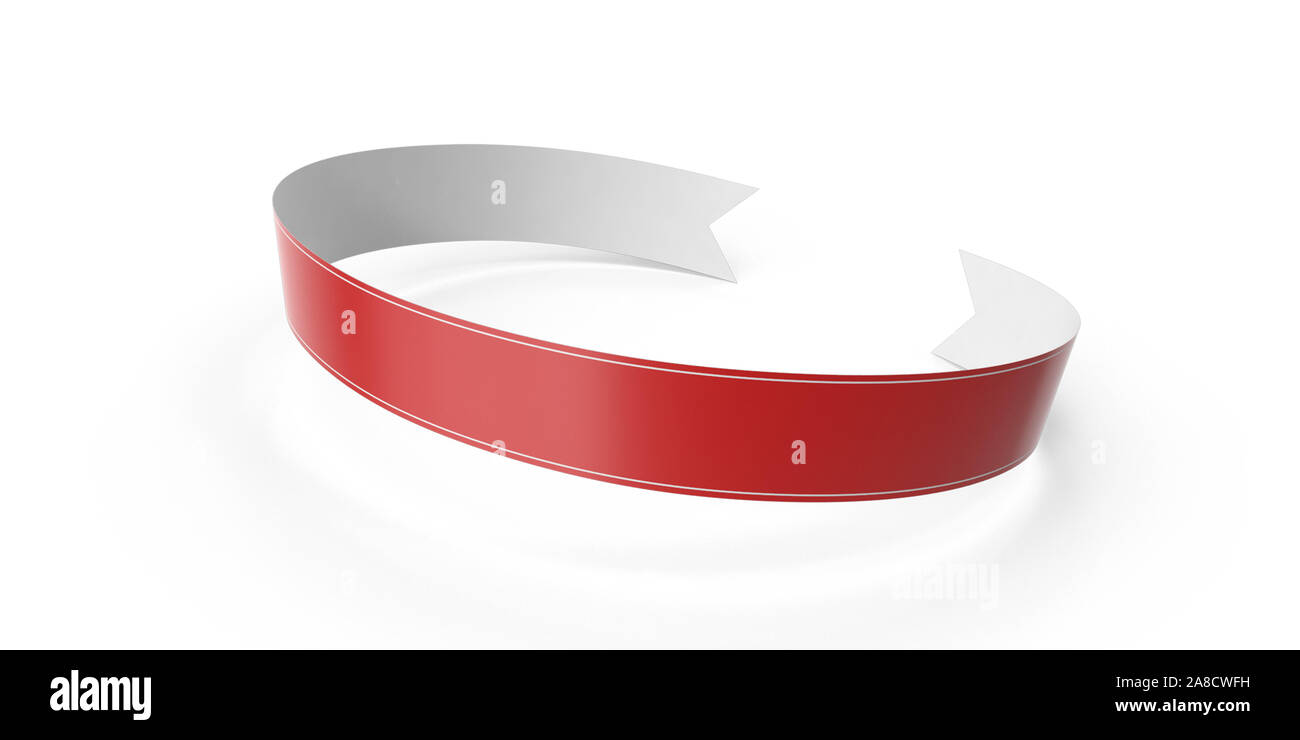 Realistic three dimensional ribbon banner against white background ...