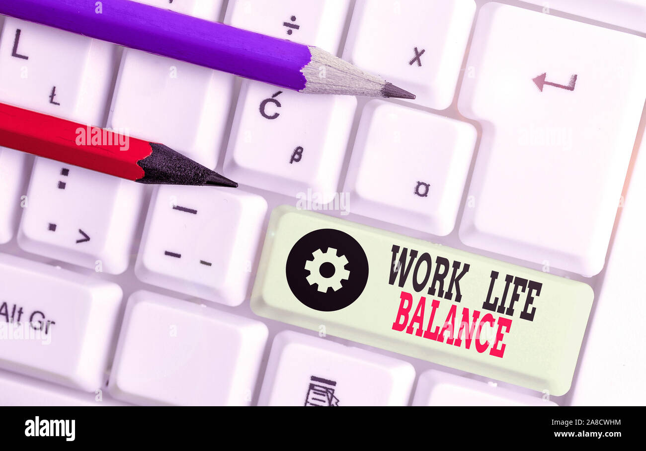 Handwriting text Work Life Balance. Conceptual photo Division of time ...