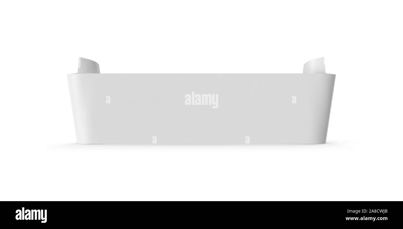 Realistic three dimensional ribbon banner against white background ...