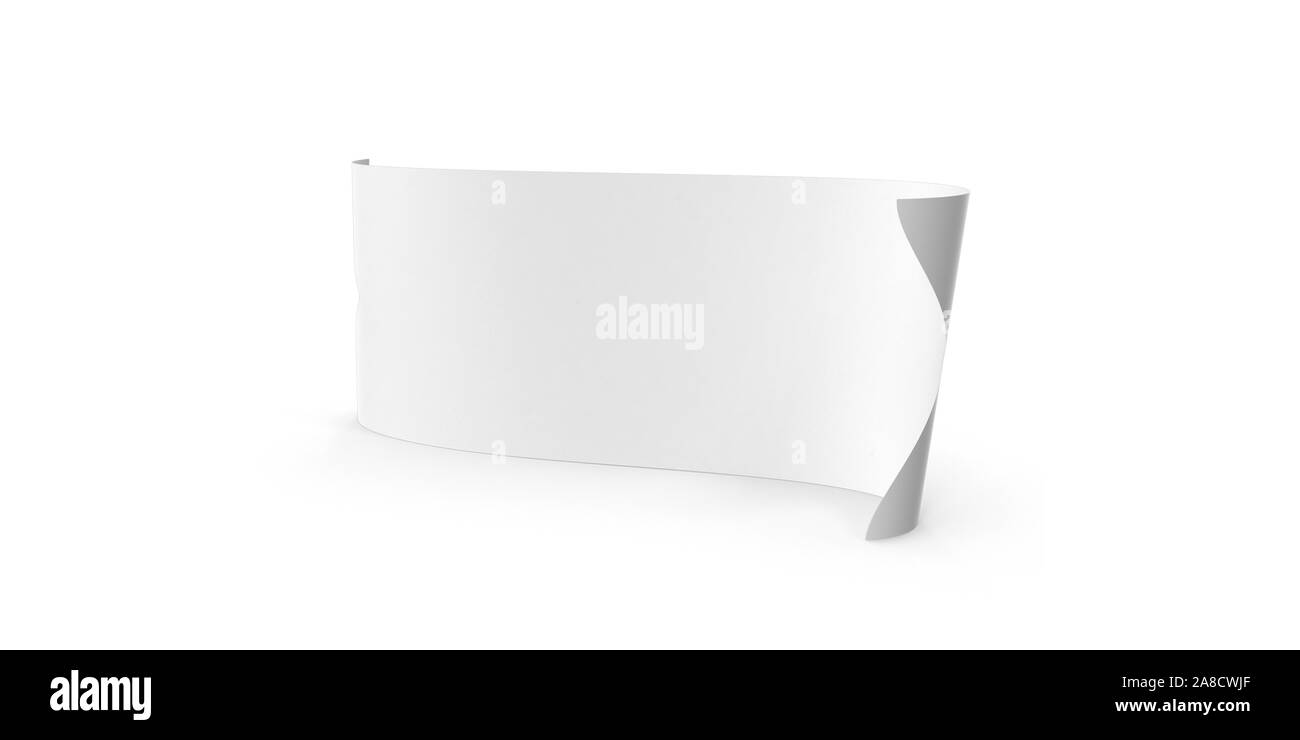 Realistic three dimensional ribbon banner against white background ...