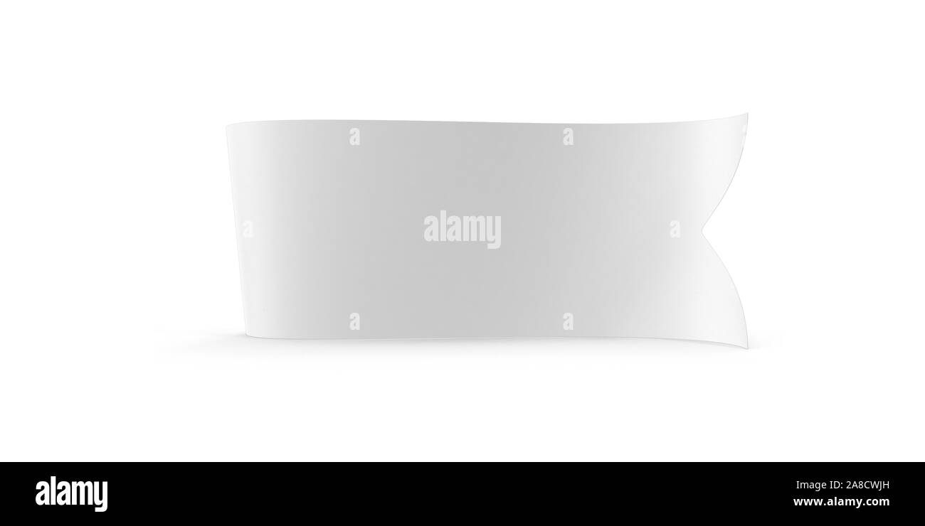 Realistic three dimensional ribbon banner against white background ...