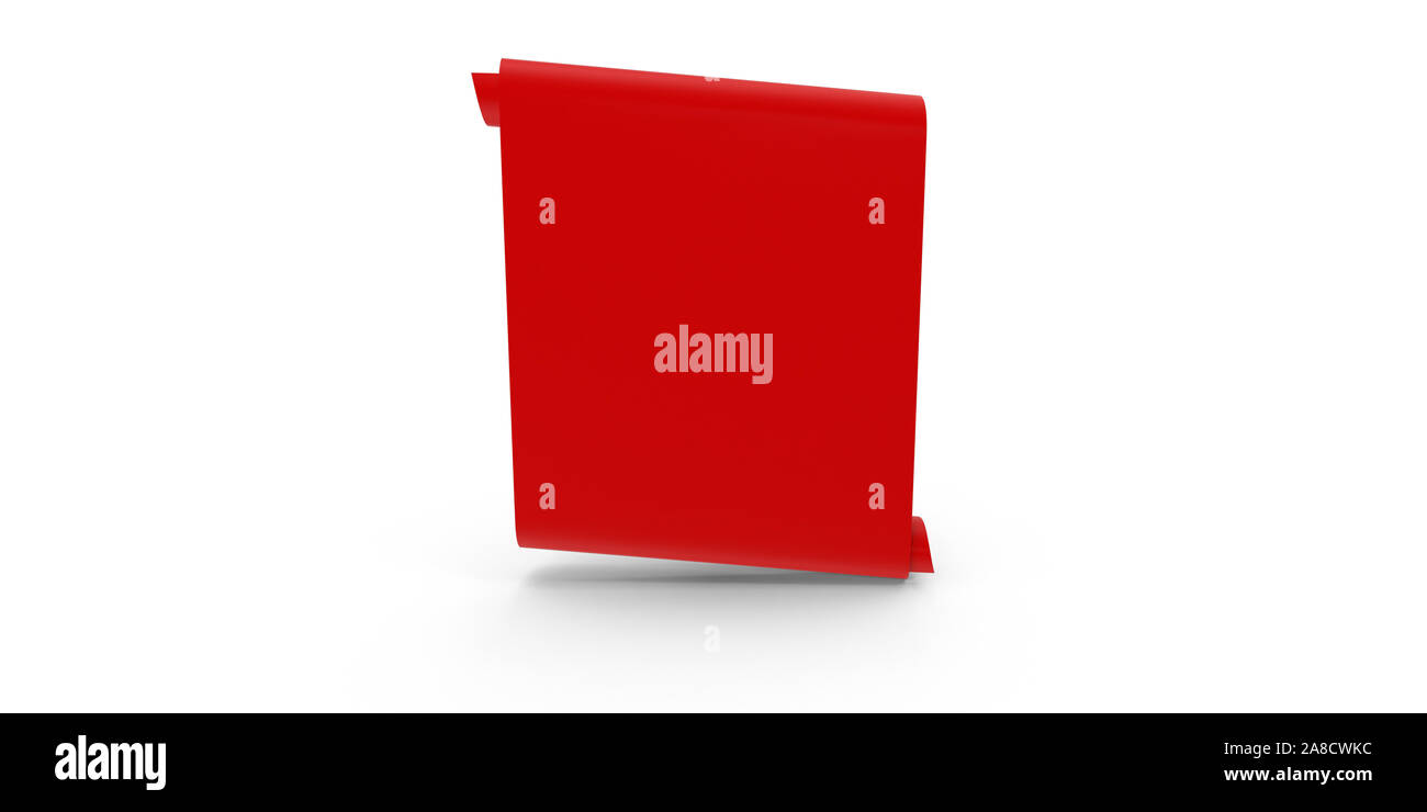 Realistic three dimensional ribbon banner against white background ...