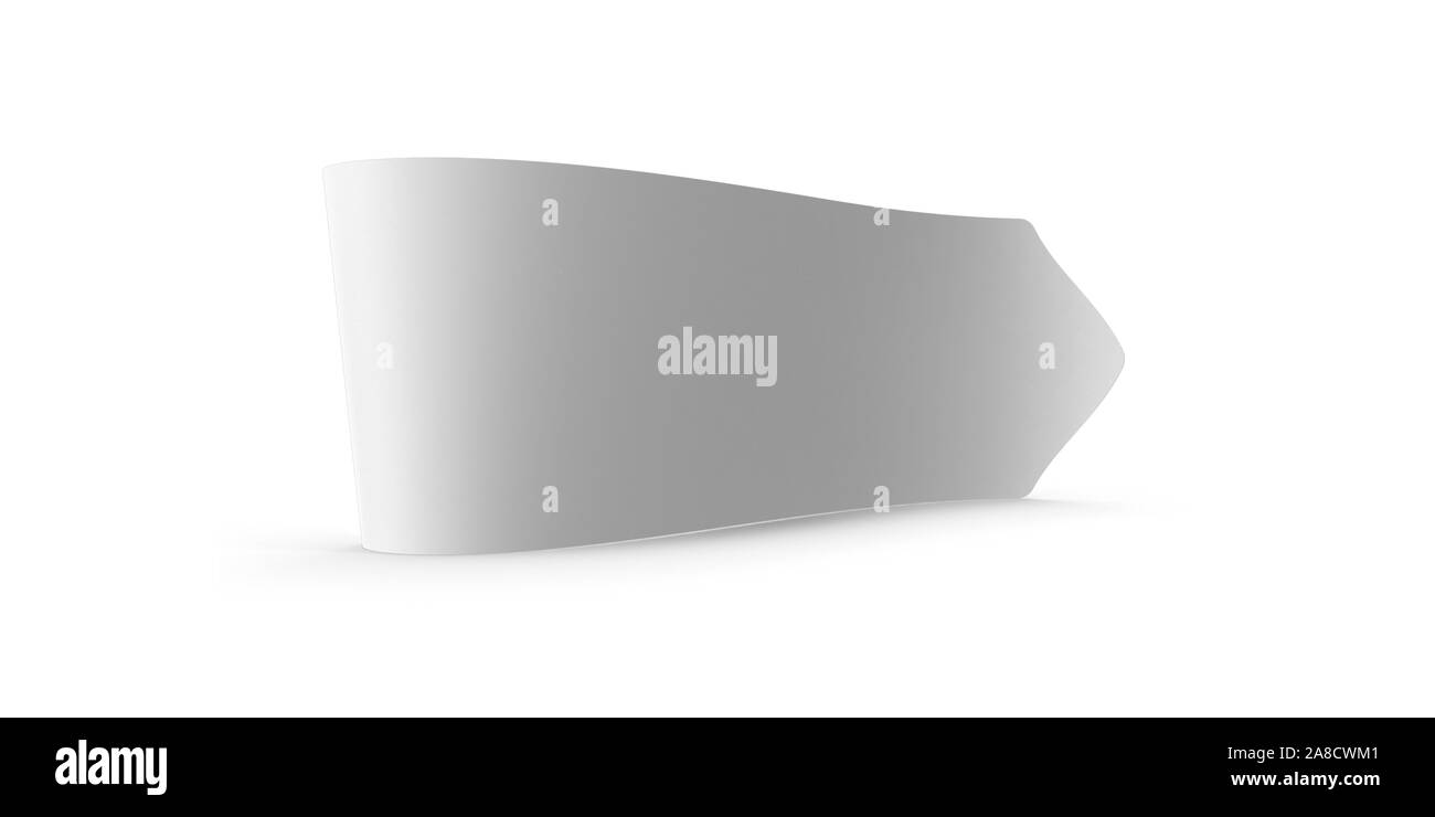 Realistic three dimensional ribbon banner against white background ...