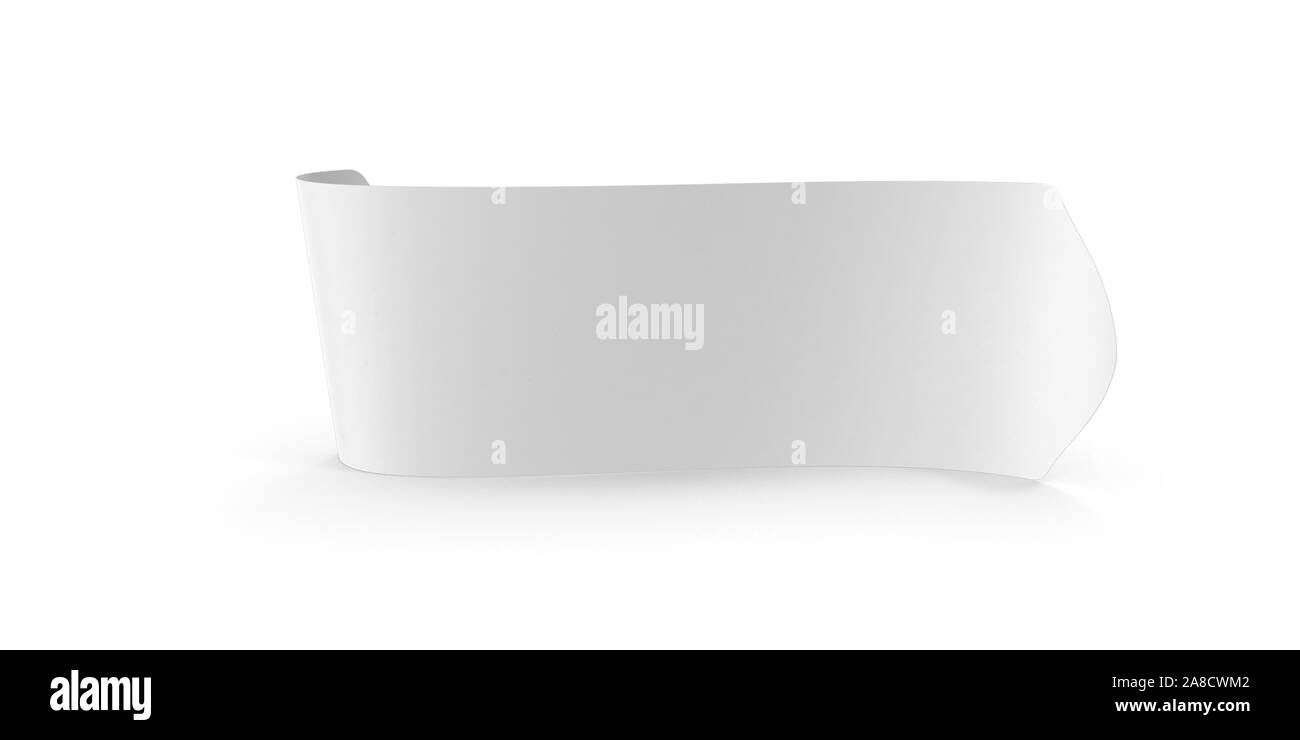 Realistic three dimensional ribbon banner against white background ...