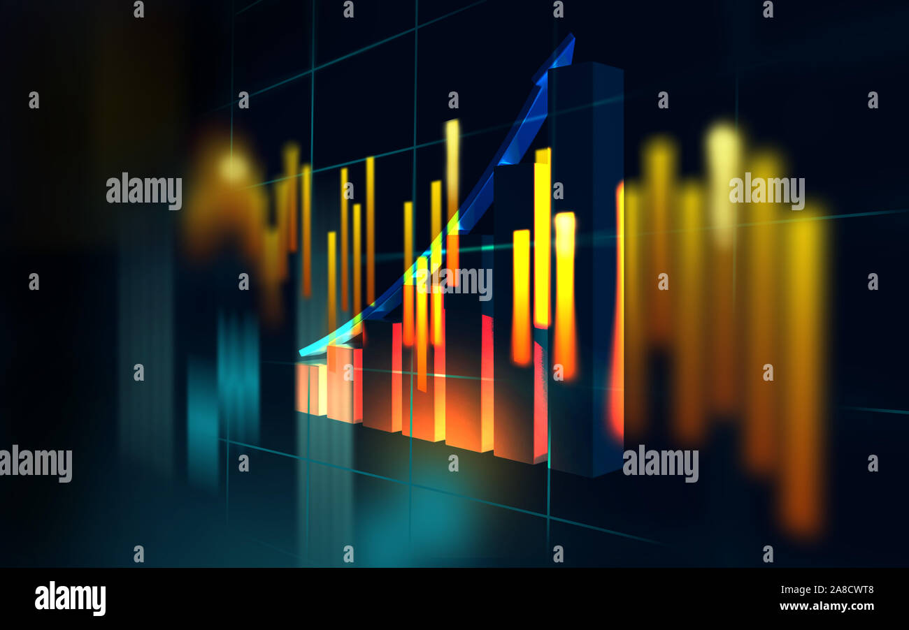 Financal charts and business graphs on a global stock exchange market ...