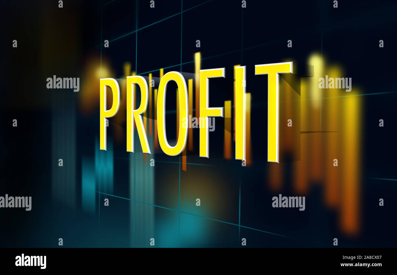 Profit text on a global stock exchange market scene with financal ...